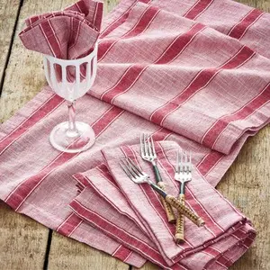 TAG White Stripe Napkin Set/4 Multi Cotton Summer
