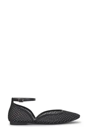Jessica Simpson Laelli Ankle Strap Flat Embellished Mesh Ballerina