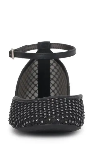 Jessica Simpson Laelli Ankle Strap Flat Embellished Mesh Ballerina