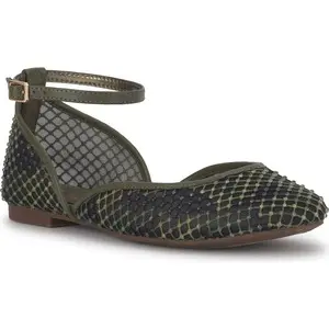 Jessica Simpson Laelli Ankle Strap Flat - Deep Moss Multi
