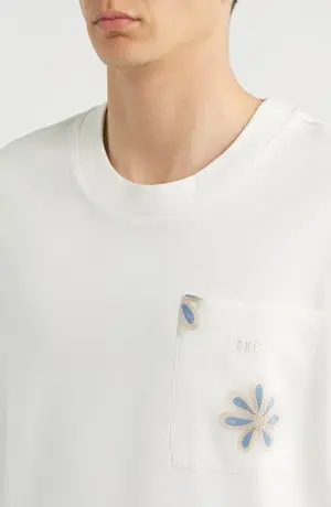 CHE Daisel Embroidered Appliqué Relaxed Cotton T-shirt