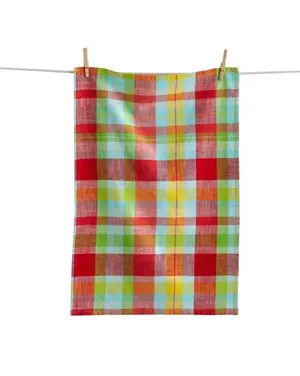 TAG Fresh Pick Plaid Dishtowel Multi Cotton Summer - Multicolored