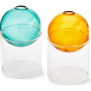 TAG Multi Glass Sphere Vases Set Of 2 3.15x3.15x5.1 - Multicolored