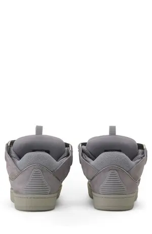 LANVIN Curb Monochrome Suede Sneakers - Light Grey