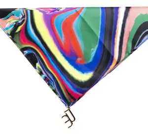 DAI MODA Ty Print Versa Scarf With Logo Hardware