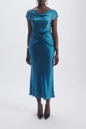 Amsale Cowl Twist Knot Gown