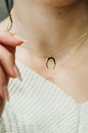 IVY & PEARL CO. Luna Crescent Necklace
