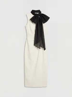 Coast Organza Pussybow Column Midi Dress