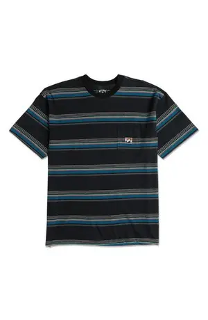 BILLABONG Baxter Oversize Stripe Pocket T-shirt - Black