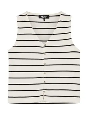 Whistles Stripe Button Front Tank