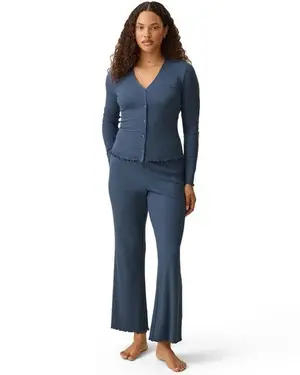 KINDRED BRAVELY Ribbed Modal Lounge Pant - Light Navy