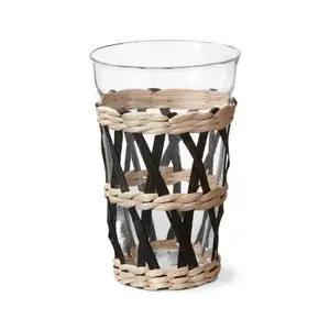 TAG Island Collection Clear Glass Tumbler With Cattail Straw Set