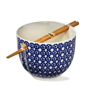 TAG Lisbon Dot Noodle Bowl S/2 Stoneware Everyday - Blue