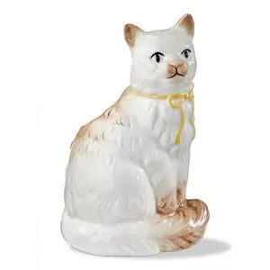 TAG Emmy Cat Earthenware Vase Multi 5.7 X 5.6 X 9 - White
