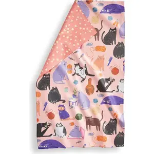 TAG Super Absorbent Kitchen Towel All The Cats Dishtowel Multi 80% Recycled Polyester 18x30 - Multicolored