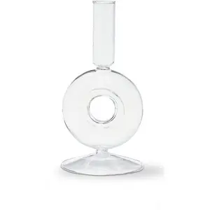 TAG Odette Glass Taper Candle Holder 3.5 X 3.5 X 7 - Clear