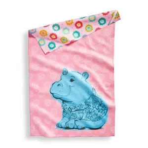 TAG Super Absorbent Kitchen Towel Eclectic Hippo Multi Color Super Absorbent Dishtowel 18x30 - Multicolored