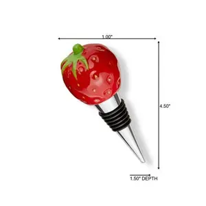 TAG Strawberry Bottle Stopper Multi Earthenware Summer