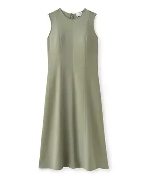 CARTOLINA Rain Pebbled Crepe Midi Dress - Moss