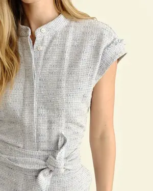 CARTOLINA Textured Tweed Sleeveless Romper
