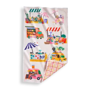 TAG Super Absorbent Kitchen Towel Farmers Market Multi Dishtowels 80% Recycled Polyester 18x30 - Multicolored