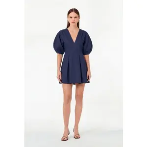 NICHOLAS Josefa Linen Mini Dress - Midnight