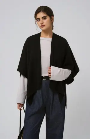 JUANA Cashmere Cape - Black