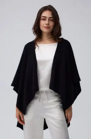JUANA Cashmere Cape - Black