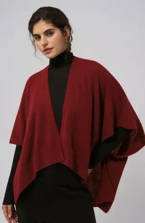 JUANA Cashmere Cape - Red