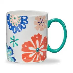 TAG Eclectic Fun Earthenware Mug Multi 16 Oz 3.75 X 3.75 X 4 - Multicolored