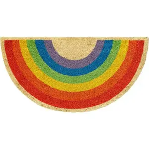 TAG Rainbow Shaped Non-slip Coir Mat Coir Everyday,summer - Multi