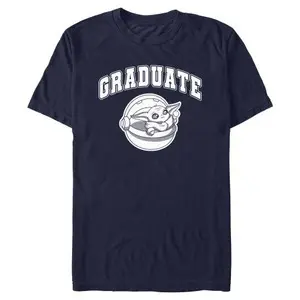 STAR WARS: THE MANDALORIAN Star Wars The Mandalorian Hover Pam Graduate Graphic T-shirt - Navy Blue