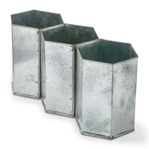 TAG Galvanized Flatware Caddy Galvanized Iron Summer - Silver