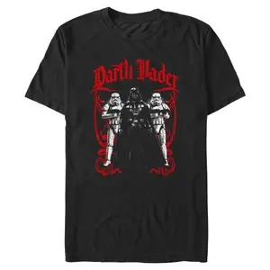 STAR WARS Darth Vader And Stormtrooper Pose Short Sleeve Graphic T-shirt - Black