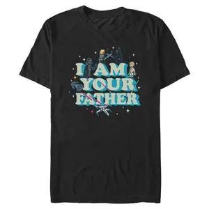 STAR WARS: THE EMPIRE STRIKES BACK Cartoon I Am Your Father Short Sleeve Graphic T-shirt - Black