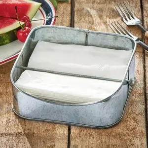 TAG Galvanized Napkin Holder Stylish Kitchen Serveware Organizer