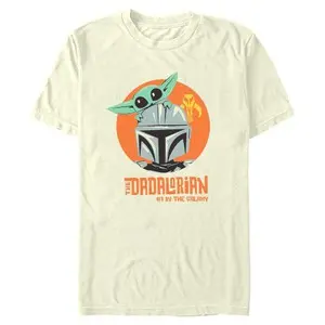 STAR WARS: THE MANDALORIAN Dadalorian Number One Short Sleeve Graphic T-shirt - Beige