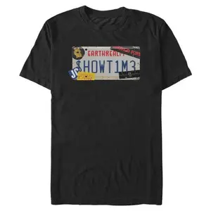 MORTAL KOMBAT II Johnny Cage Showtime License Plate Graphic T-shirt - Black