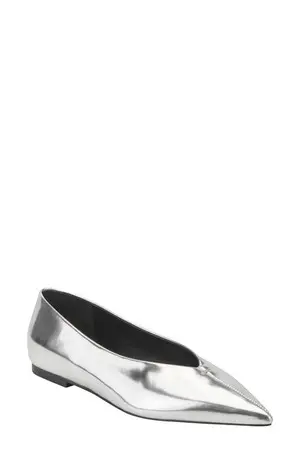 Marc Fisher Casee Pointed Toe Flat - Silver