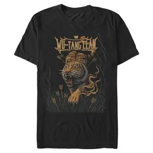 WU-TANG CLAN Wilderness Tiger Art Logo Graphic T-shirt - Black