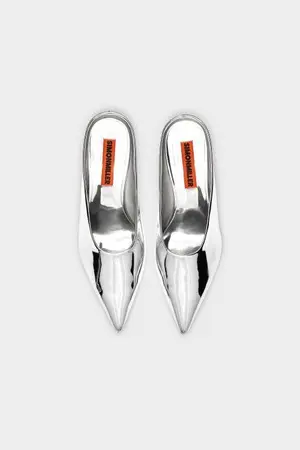 SIMONMILLER Pointed Gala Wedge Mule - Silver