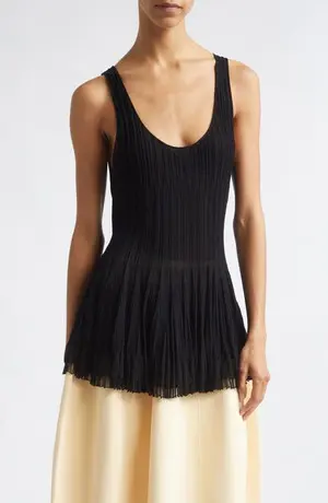 ASHLYN Bennett Layered Hem Rib Sweater Tank