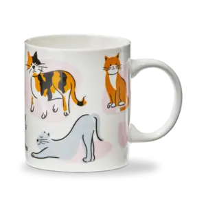 TAG Cool Cats Bone China Mug Multi 12 Oz 3.25x3.25x3.5