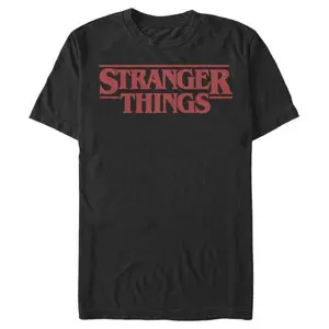 STRANGER THINGS Netflix Bold Logo Short Sleeve Graphic T-shirt - Black