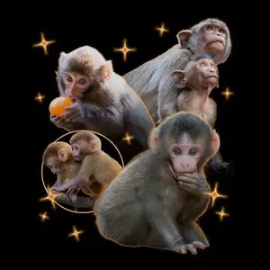 LOST GODS Macaque Punch Retro Collage Graphic T-shirt