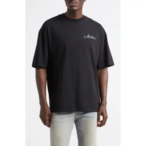 Amiri Oversize Ma Check Patch Appliqué Skate T-shirt - Black