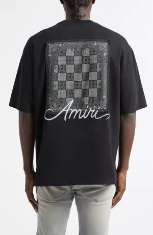 Amiri Oversize Ma Check Patch Appliqué Skate T-shirt