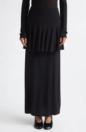 ASHLYN Klein Layered Maxi Skirt - Black