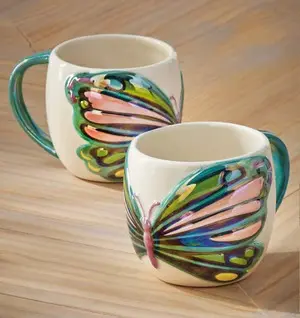 TAG Everyday Butterfly Earthenware Mug Multi 17 Oz 4.03x4.03x3.78