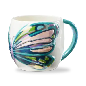 TAG Everyday Butterfly Earthenware Mug Multi 17 Oz 4.03x4.03x3.78